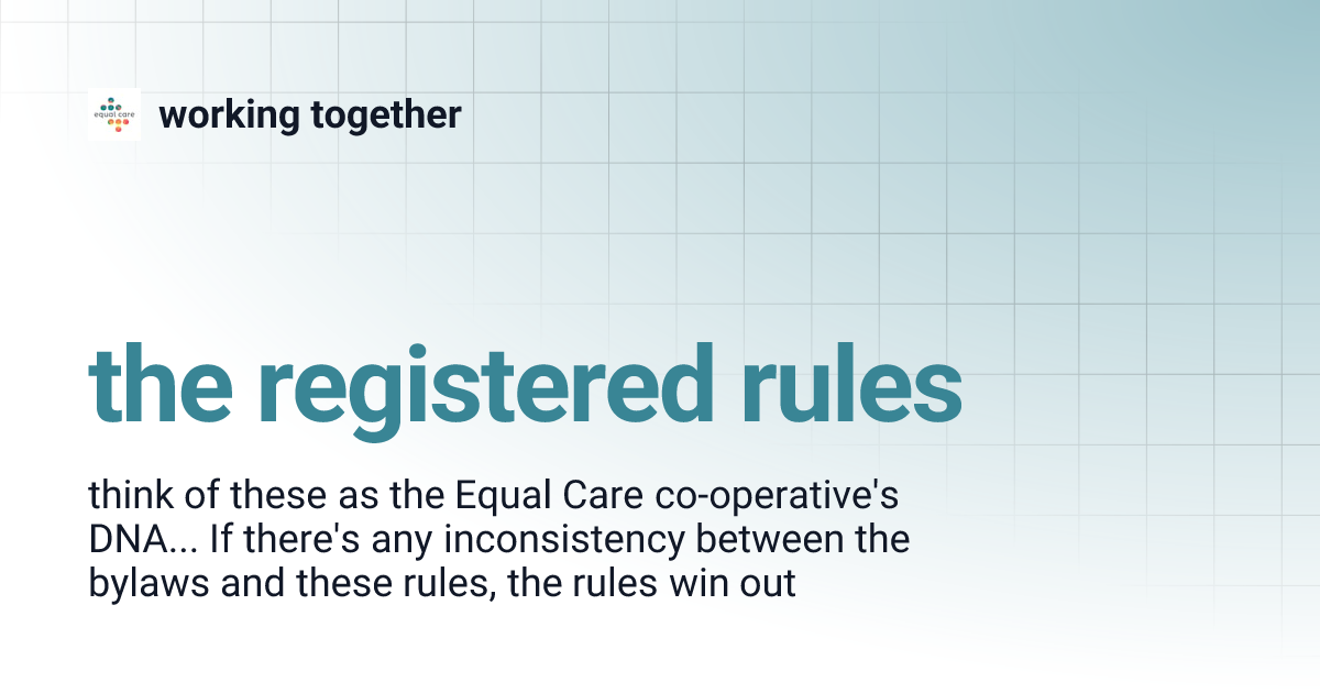 the registered rules | working together